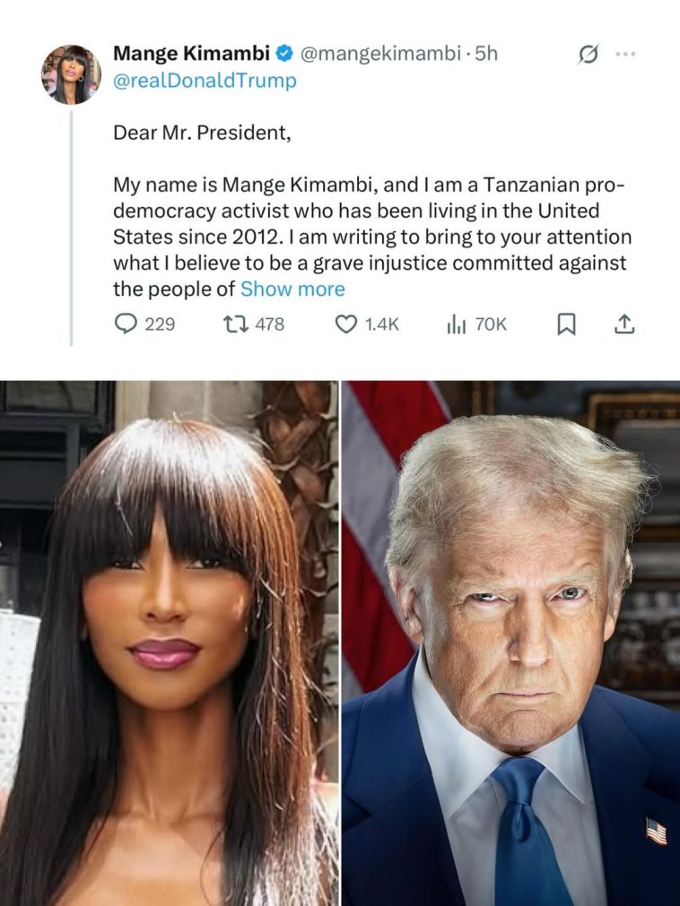 Tanzanian Activist Mange Kimambi Appeals to Trump After Social Media ...